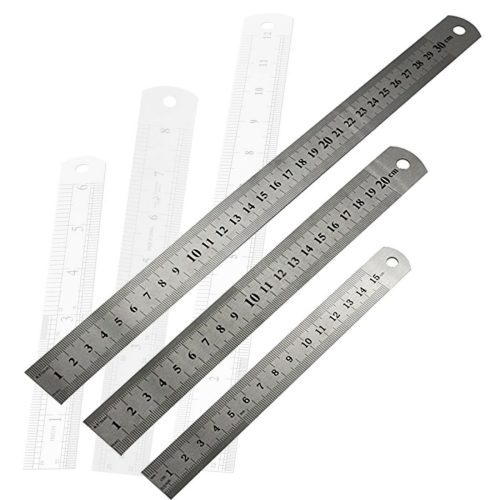 RULER STAINLESS STEEL, SET OF 3 RULERS - 30CM/ 12" / 15CM/ 6" & 20CM/ 8 ...